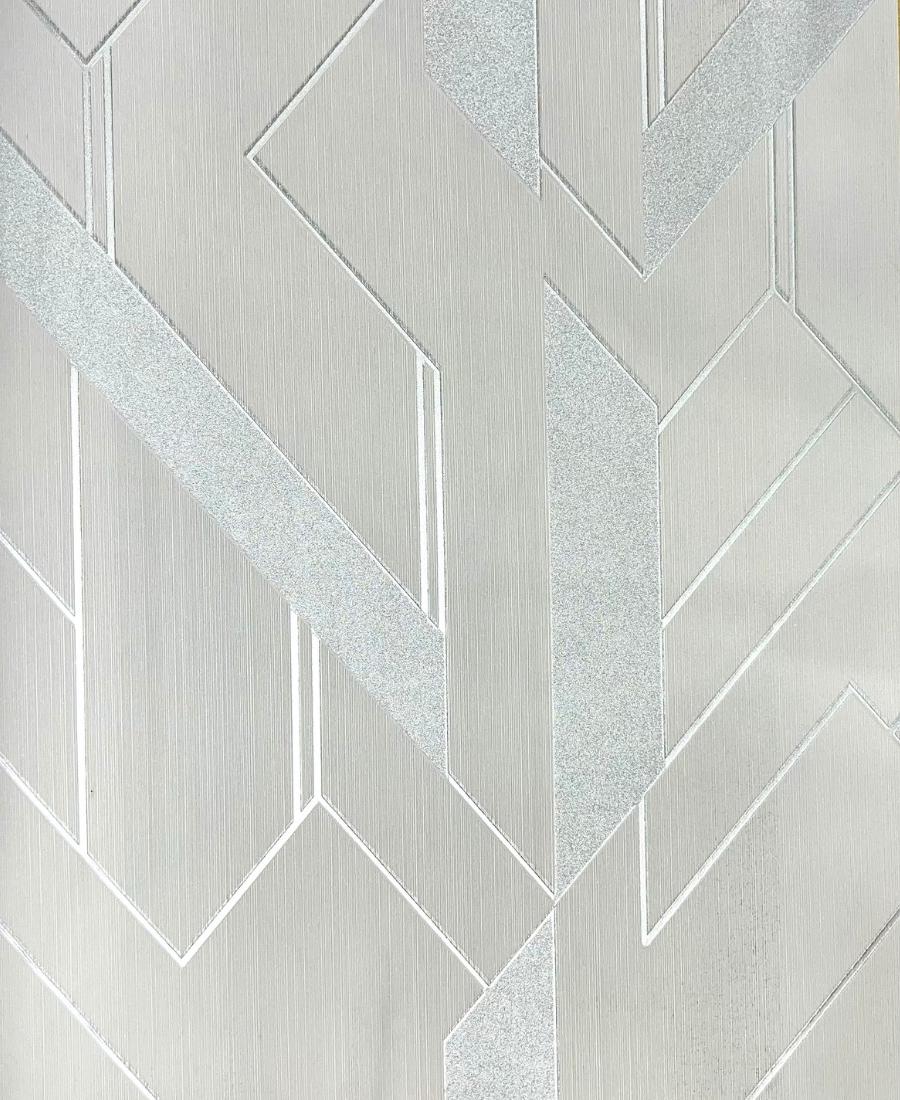 Silver Geometric Design Wallpaper for Walls FE3072 – Daylight Decore